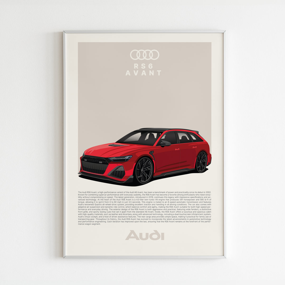 "Audi RS6" Poster - 30x40, 50x70, 70x100 - Merchsweden