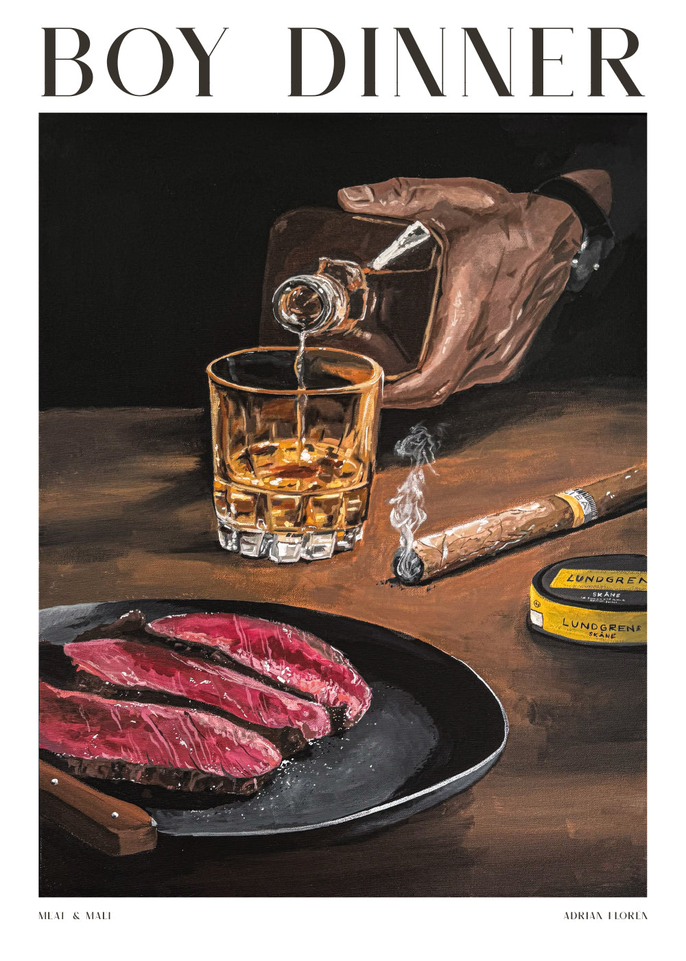 "Boy Dinner" Poster - 30x40, 50x70, 70x100 - Merchsweden