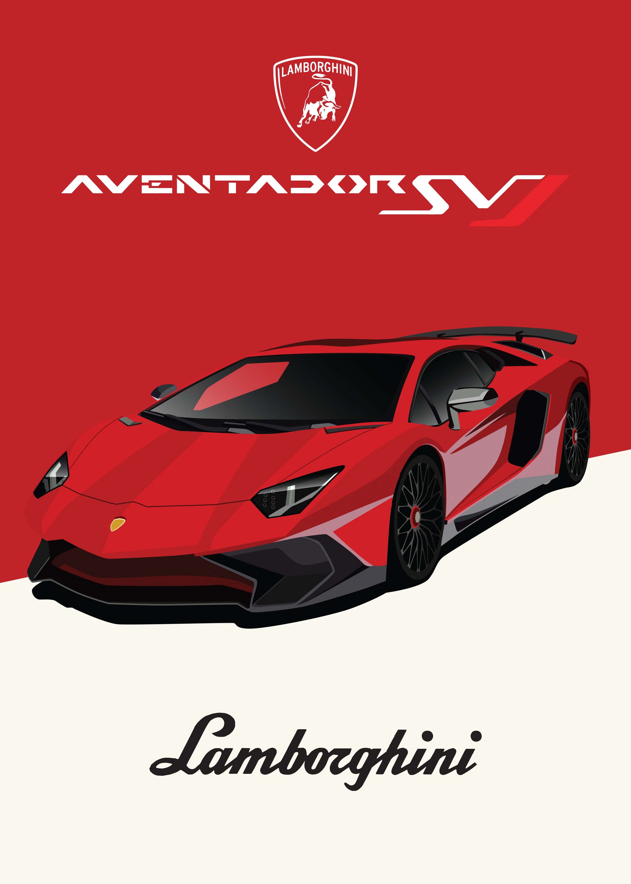 Lamborghini Aventador SVJ Poster - 30x40, 50x70, 70x100 - Merchsweden