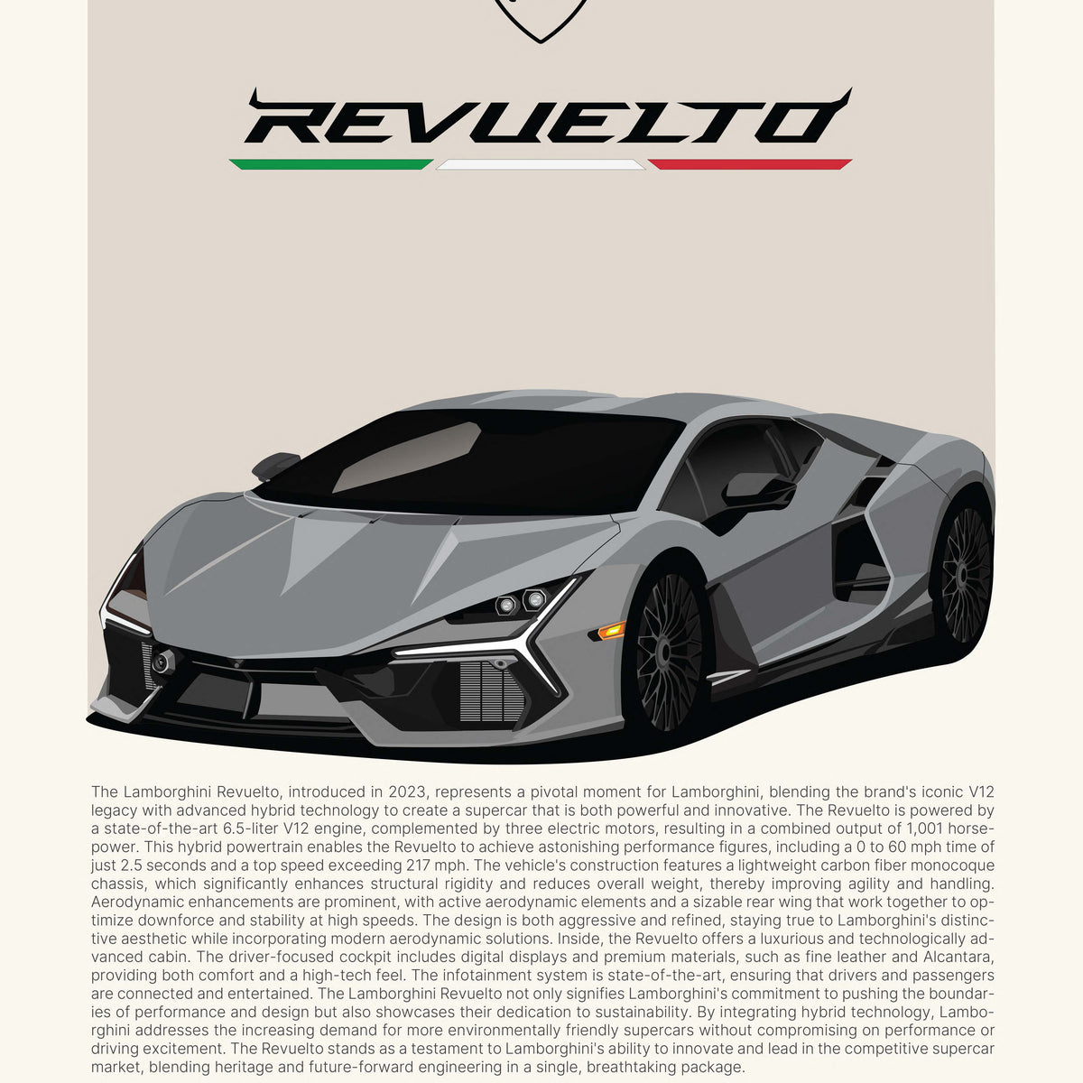 "Lamborghini Revuelto" Poster - 30x40, 50x70, 70x100 - Merchsweden