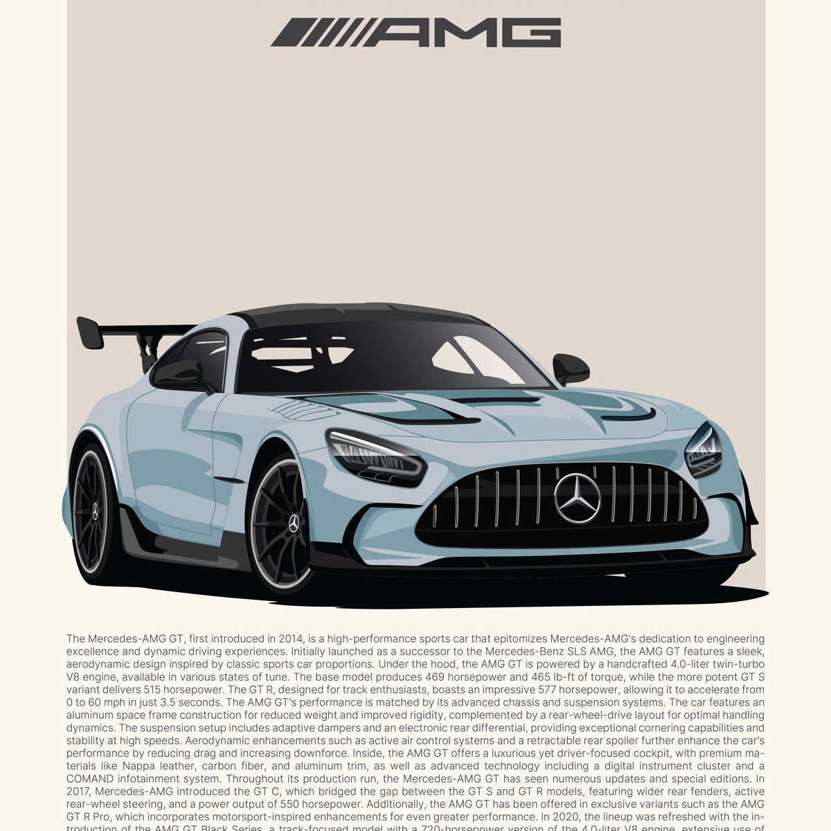 "Mercedes AMG GT" Poster - 30x40, 50x70, 70x100 - Merchsweden