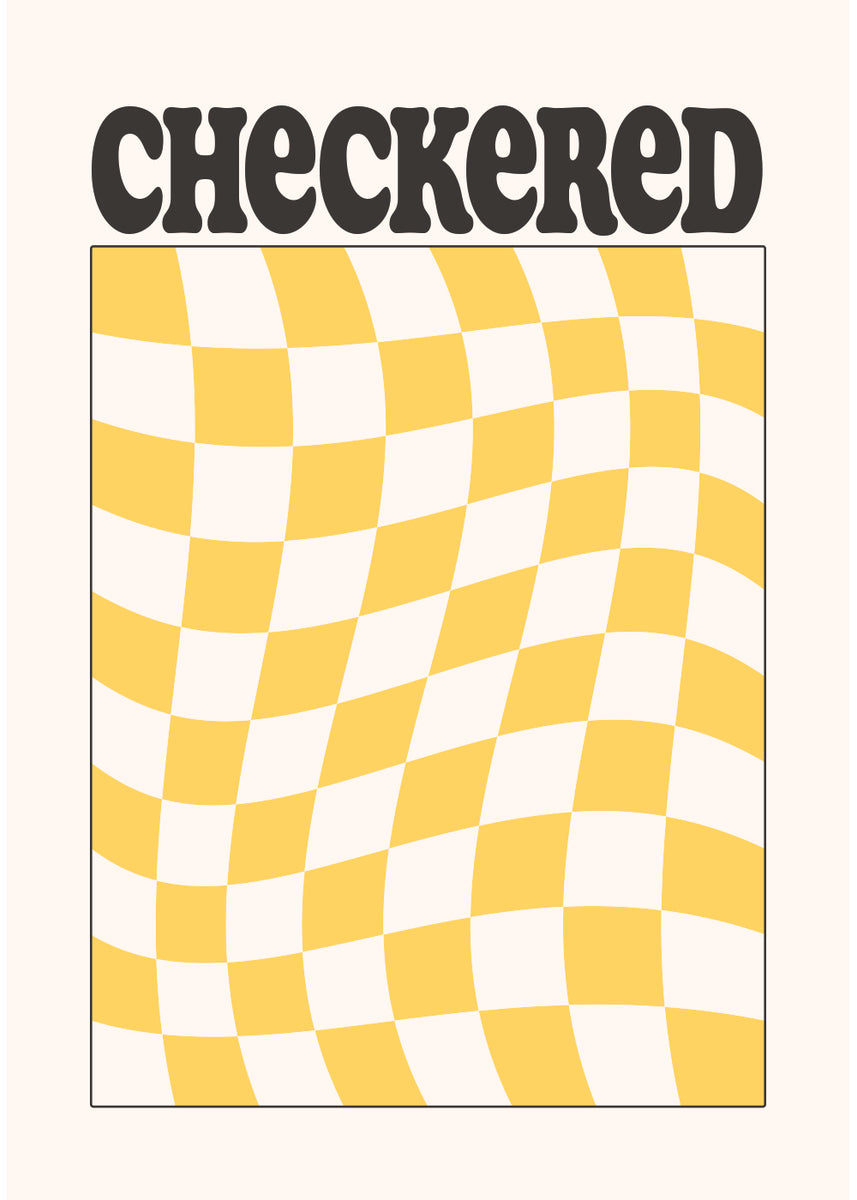 Yellow "Checkered" Poster - 30x40, 50x70, 70x100 - Merchsweden