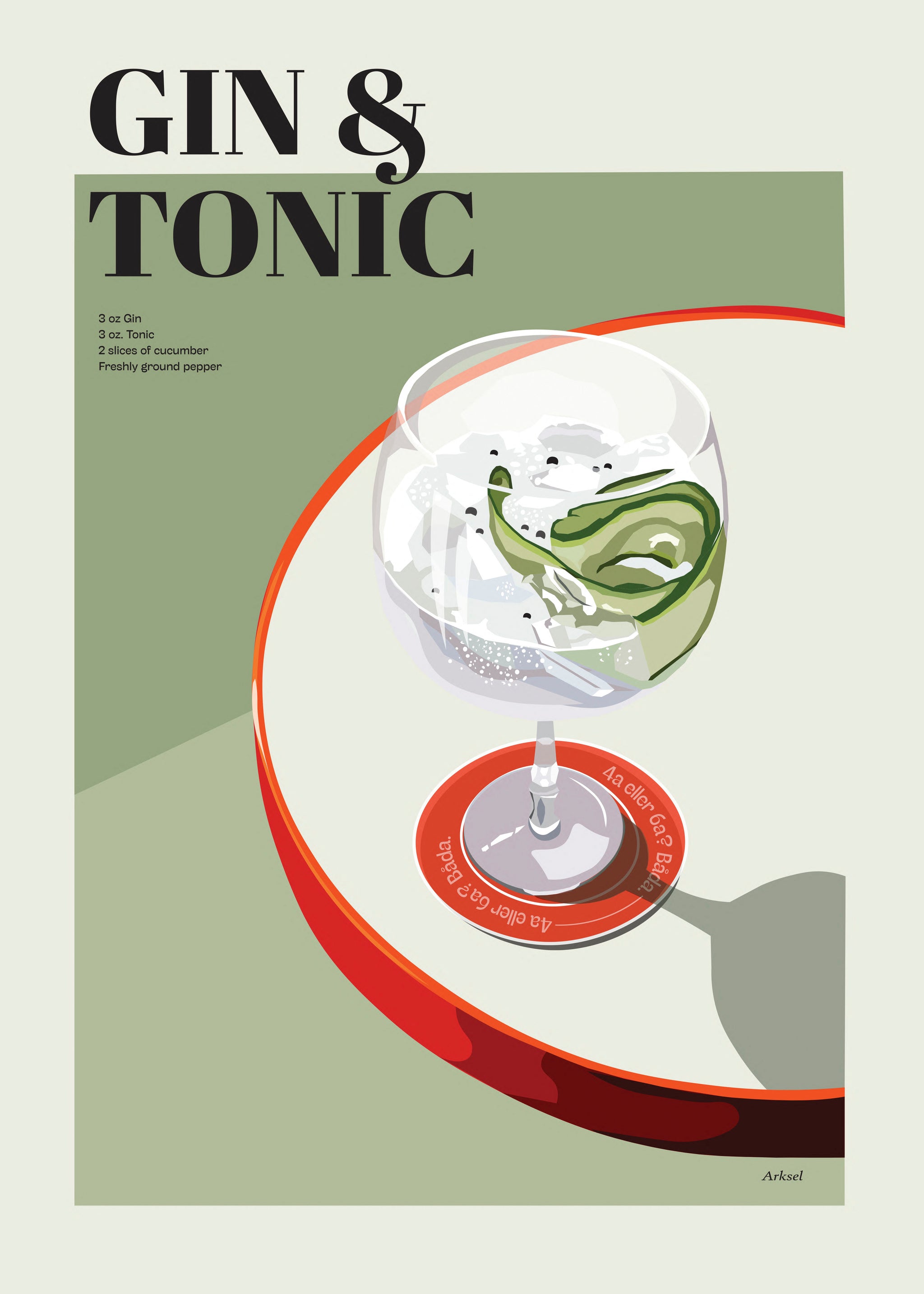 Gin & Tonic Poster - 50x70 - Merchsweden