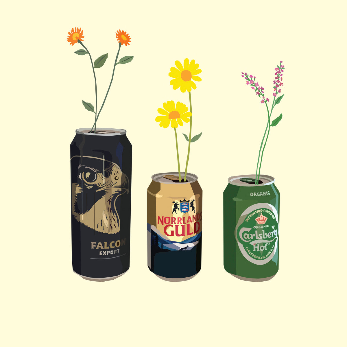 Sprouting Beer Cans Poster - 50x70 - Merchsweden